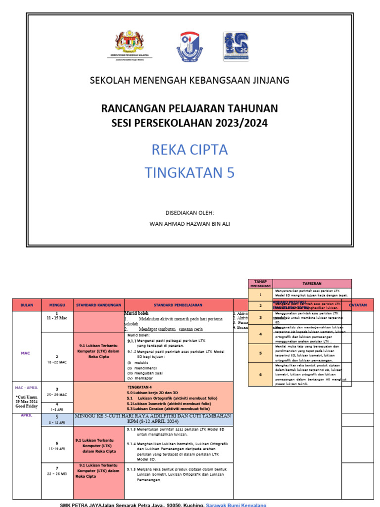 RPT Reka Cipta Tingkatan 5 2023 | PDF