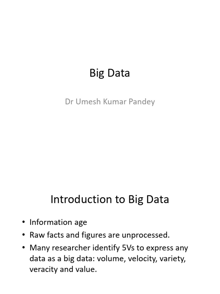 Big Data Unit 1 AKTU Notes | PDF | Apache Hadoop | Big Data Big Data Unit 1 AKTU Notes | PDF | Apache Hadoop | Big Data
