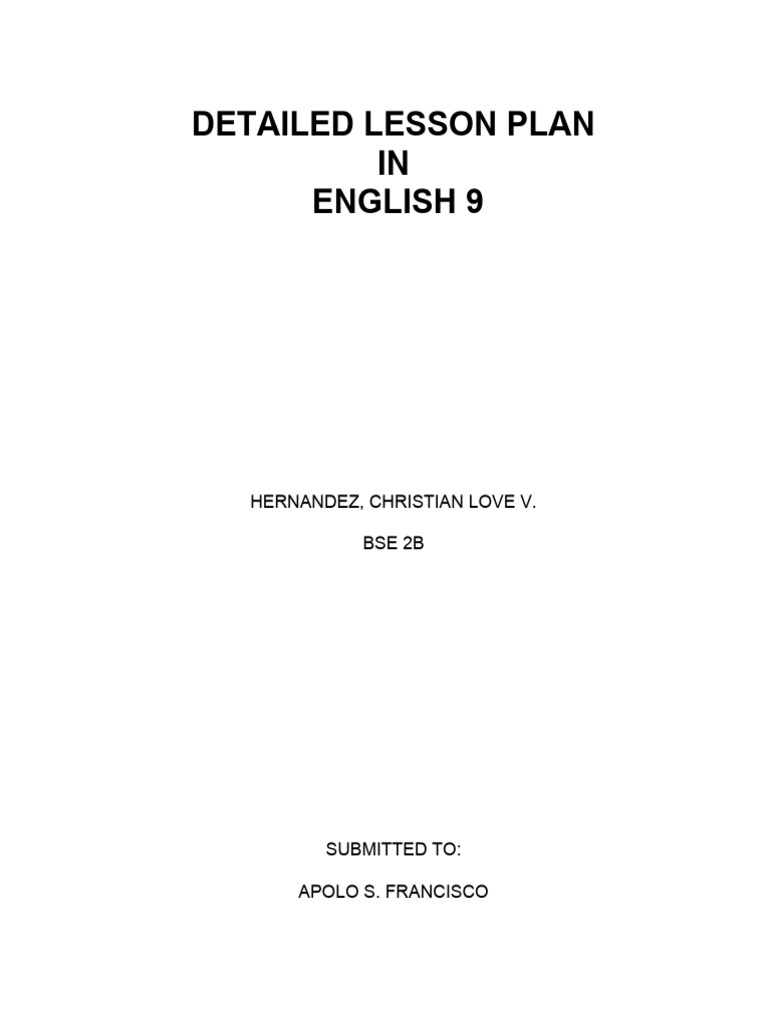 Checked Detailed Lesson Plan in English 9 Q4M3 | PDF | Parable