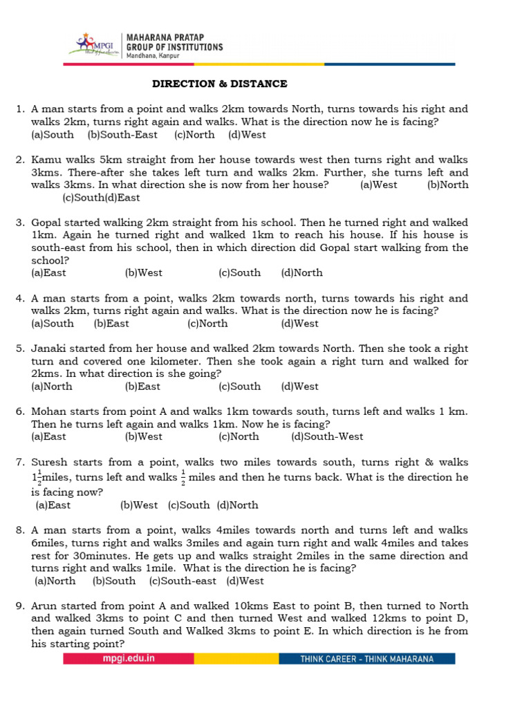 Direction & Distance | PDF