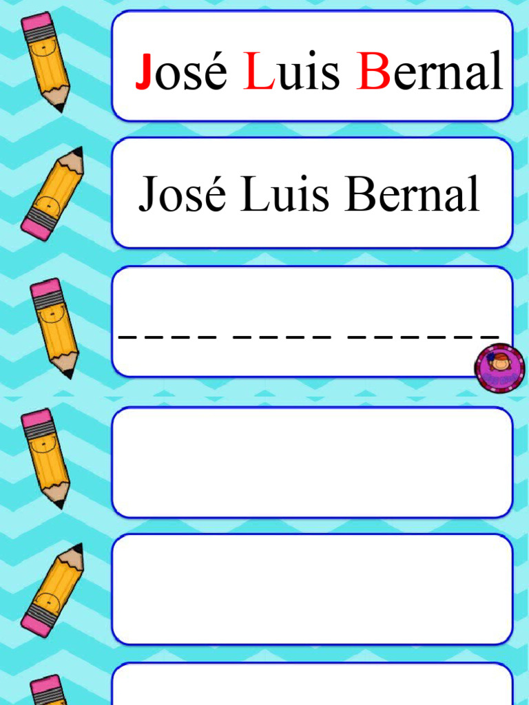 Tarjetas para Aprender A Escribir Los Nombres | PDF