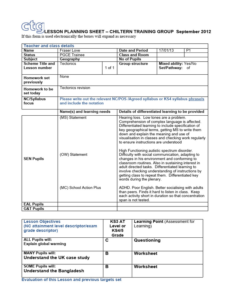 WK 16 Class 10c Climate Change Revision Lesson | PDF | Teachers | Learning