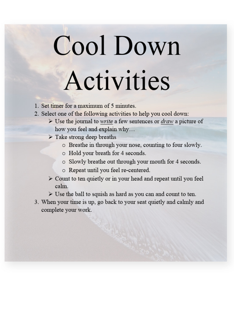 Effective Cool Down Activities Guide | PDF
