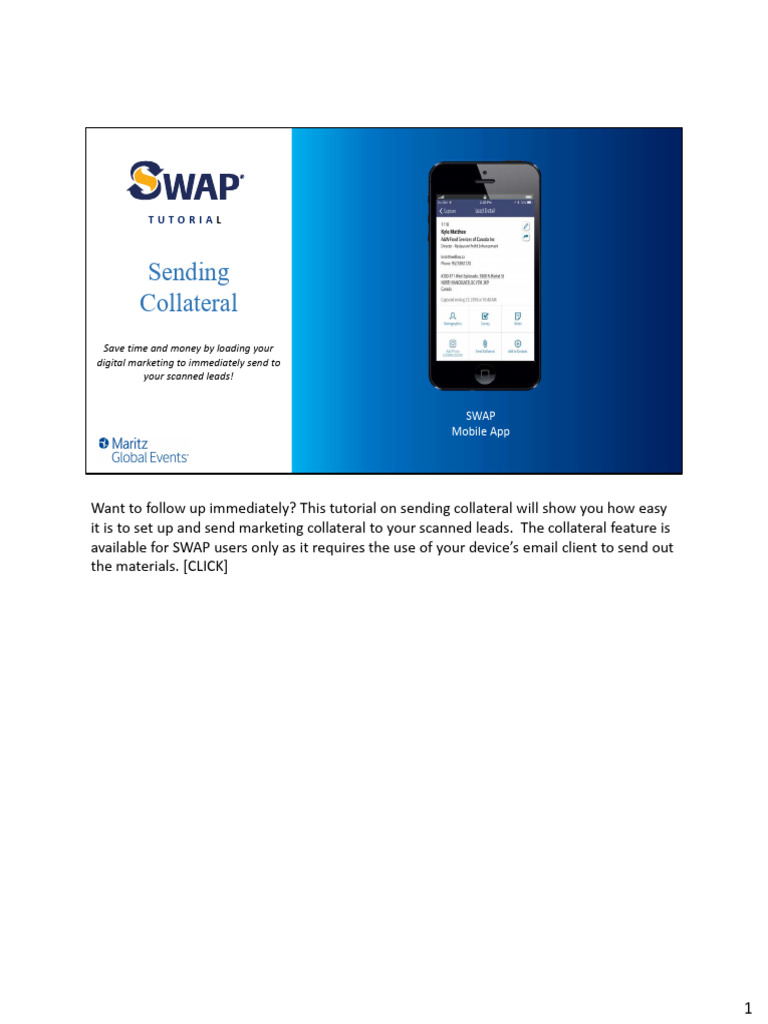 Feature Guide - Setting Up Collateral For The Mobile App Badge Scanner ... Feature Guide - Setting Up Collateral For The Mobile App Badge Scanner ...