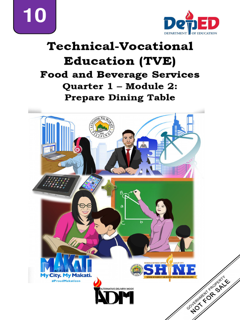 10tvefbs q1 Module2 Preparingdiningarea Forprinting v1 Cuambot | PDF | Tableware