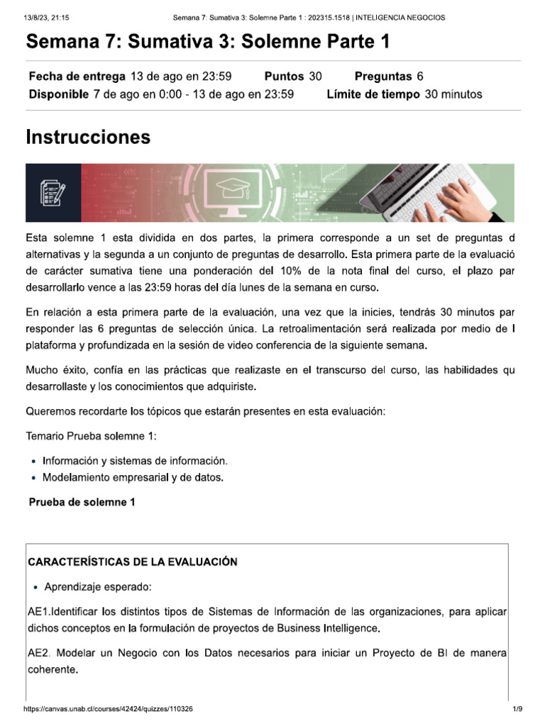 Semana 7 - Sumativa 3 - Solemne Parte1 | PDF