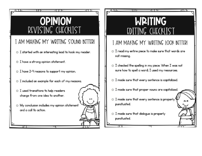 Opinion Revise & Edit Checklist | PDF