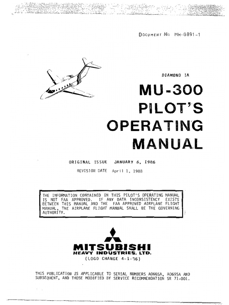 Pom Pilots Operation Manual Mu300 | PDF
