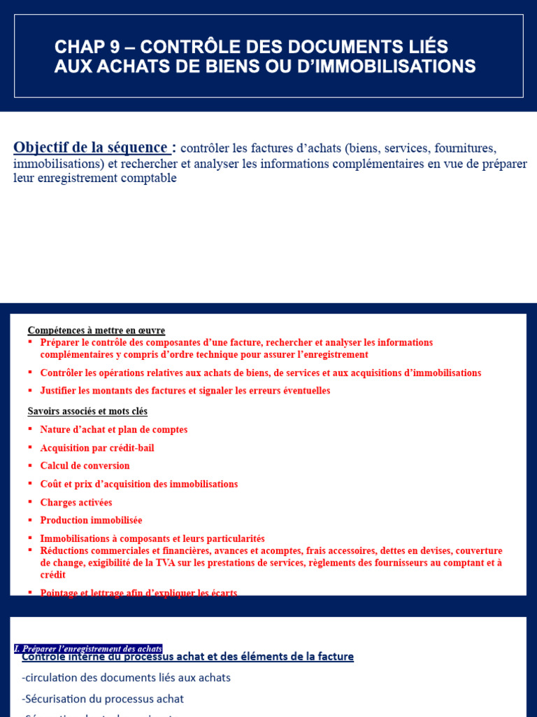 Contrôle des Achats et Immobilisations | PDF | Facture | Taxe sur la ...
