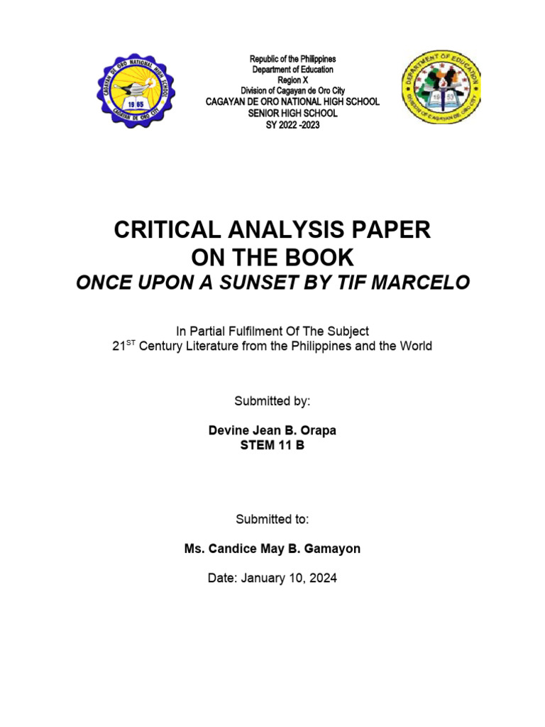 Critical Analysis Paper Format | PDF