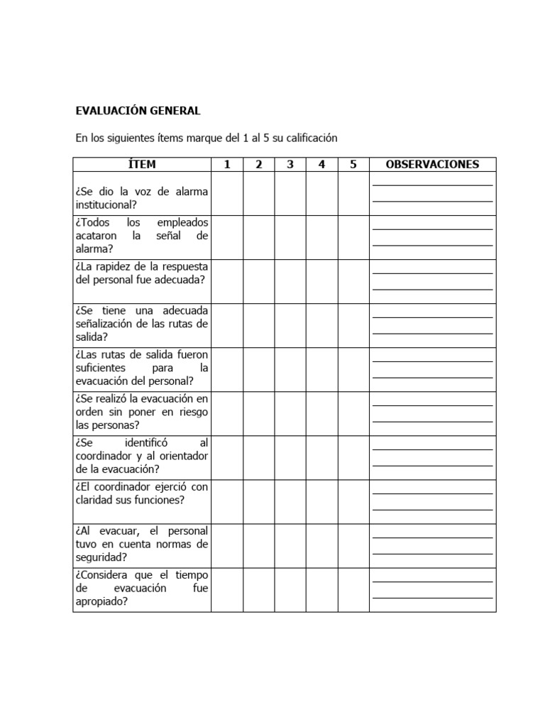 Evaluación General Simulacro | PDF