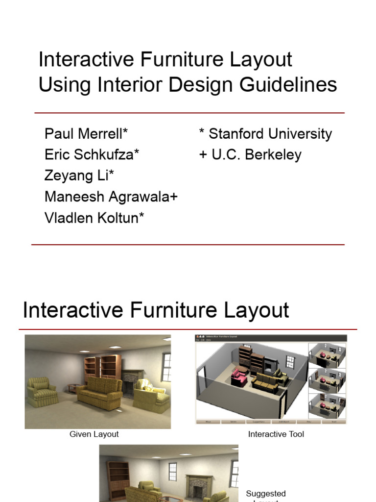 Nteractive Furniture Layout Using Interior Design Guidelines ...