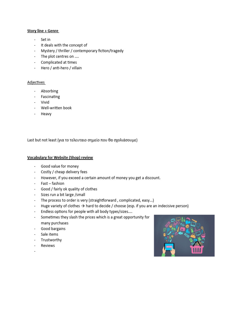 IGCSE Writing A Review Vocab | PDF