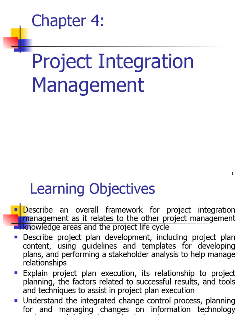 Chap04 Project Integration Management | PDF | Project Management | Business