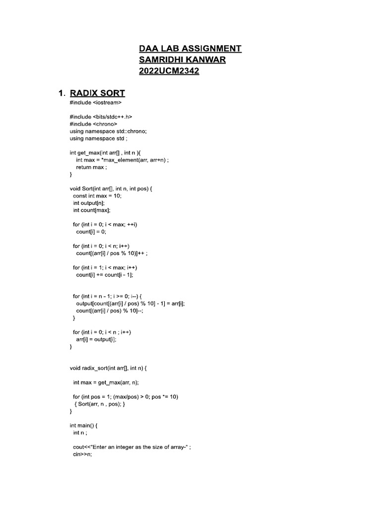 Daa Lab Assignment | PDF Daa Lab Assignment | PDF