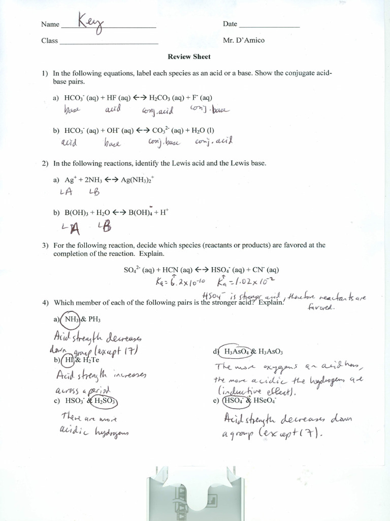 Review Sheet Answer Key | PDF