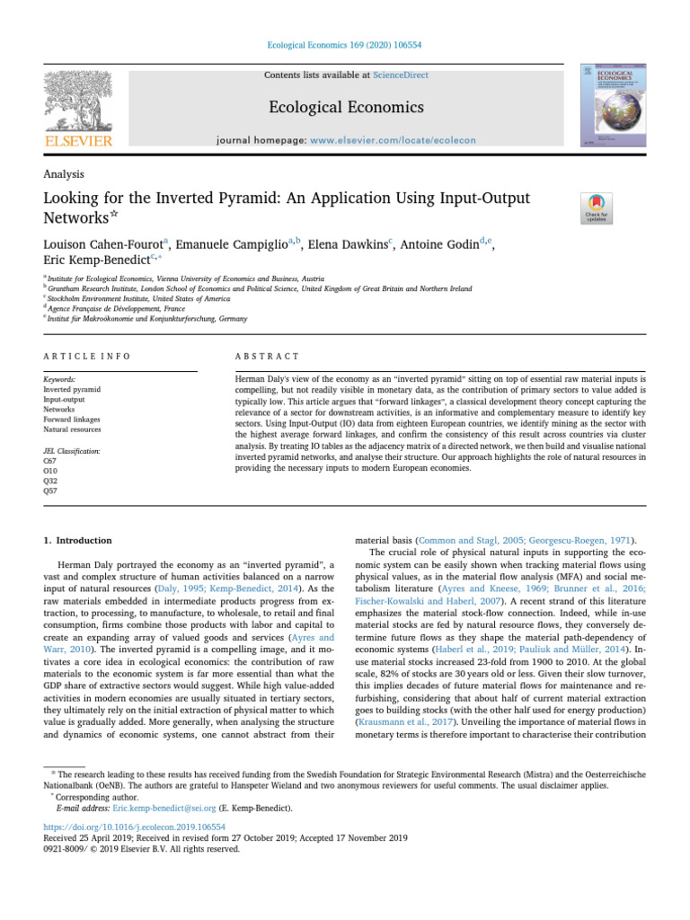 Cahen-Fourot2020 Looking For The Inverted Pyramid An Application Using Input-Output Networks ...