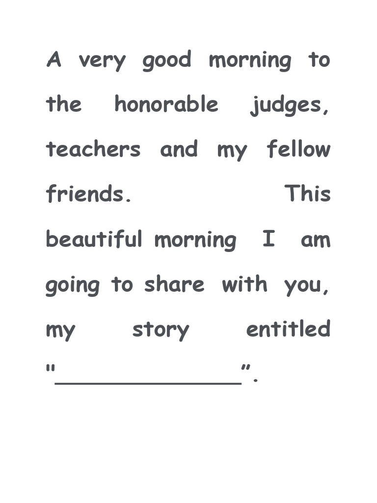 A Very Good Morning To The Honorable Judges | PDF