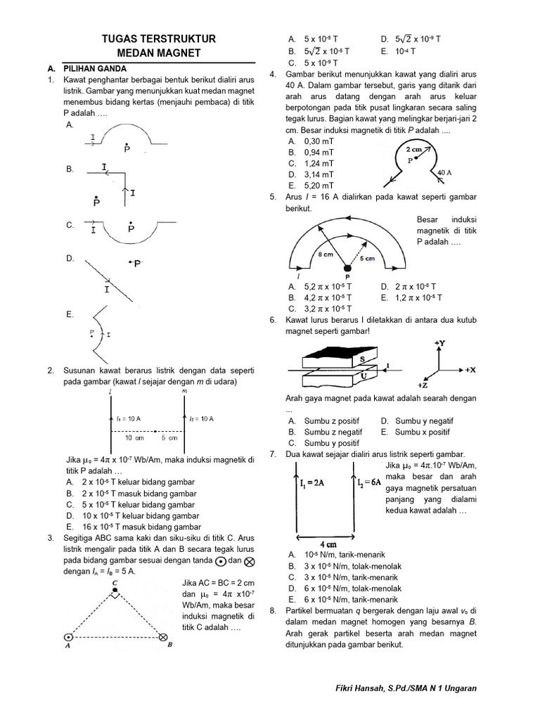 Contoh Soal Medan Magnet Kelas 12 | PDF