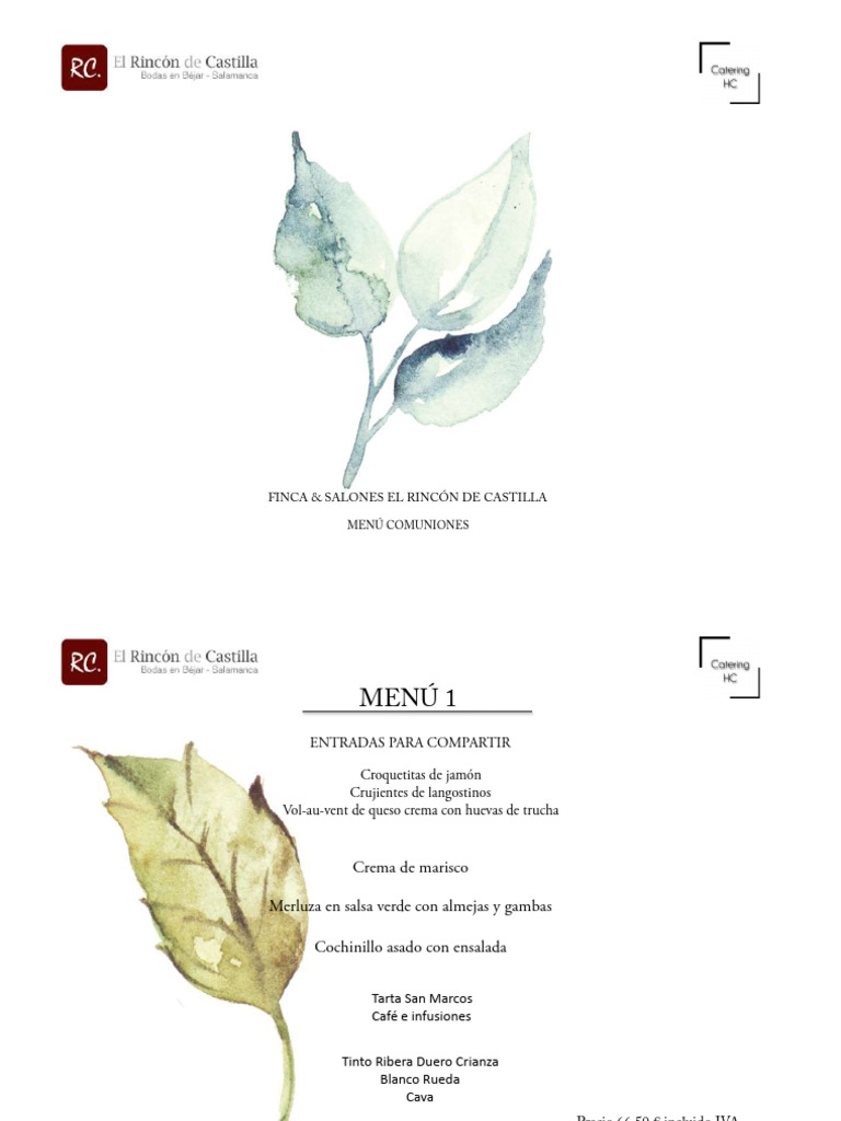 Menús Comuniones 2020 | PDF | Cocina europea | Cocina occidental