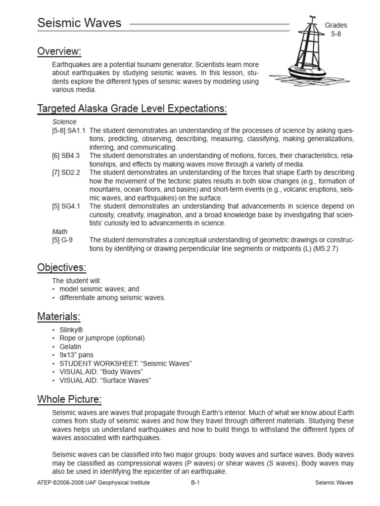 Worksheet On SeismicWaves | PDF | Waves | Seismology