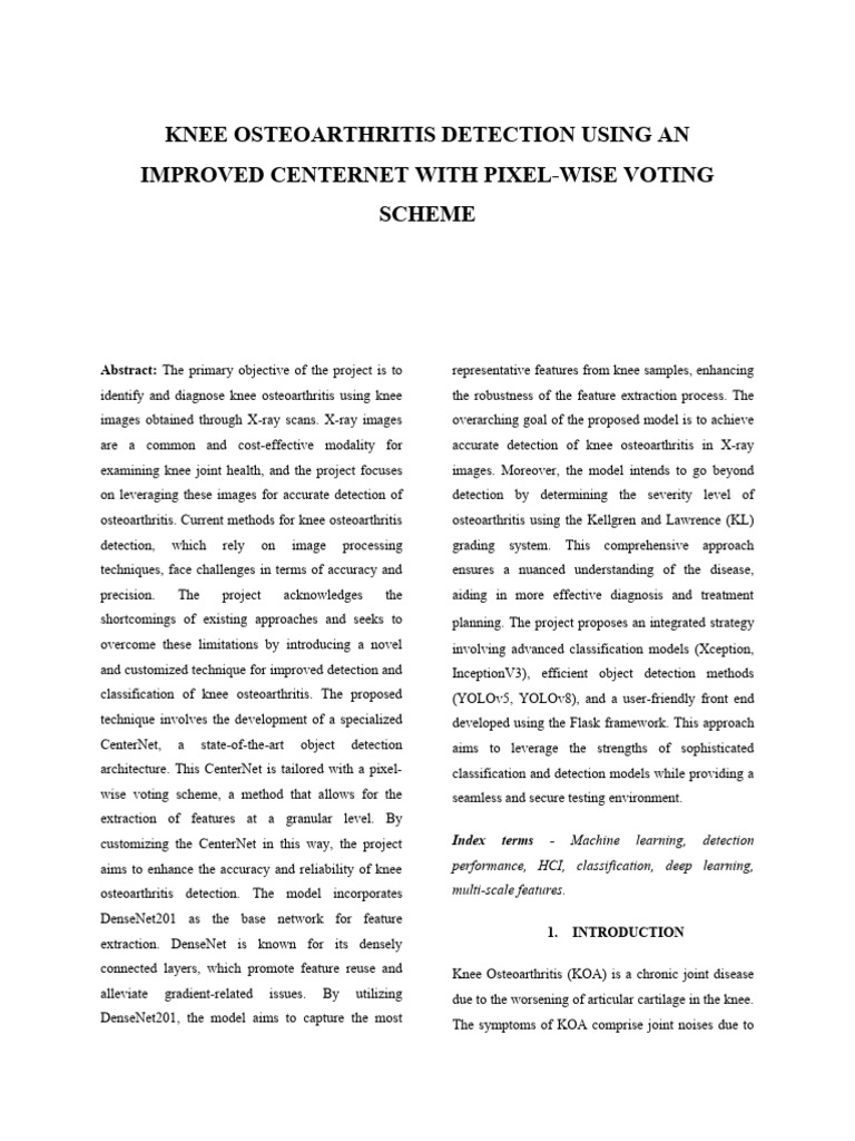 Knee Osteoarthritis Detection Using An Improved CenterNet With Pixel-Wise Voting Scheme-PAPER ...