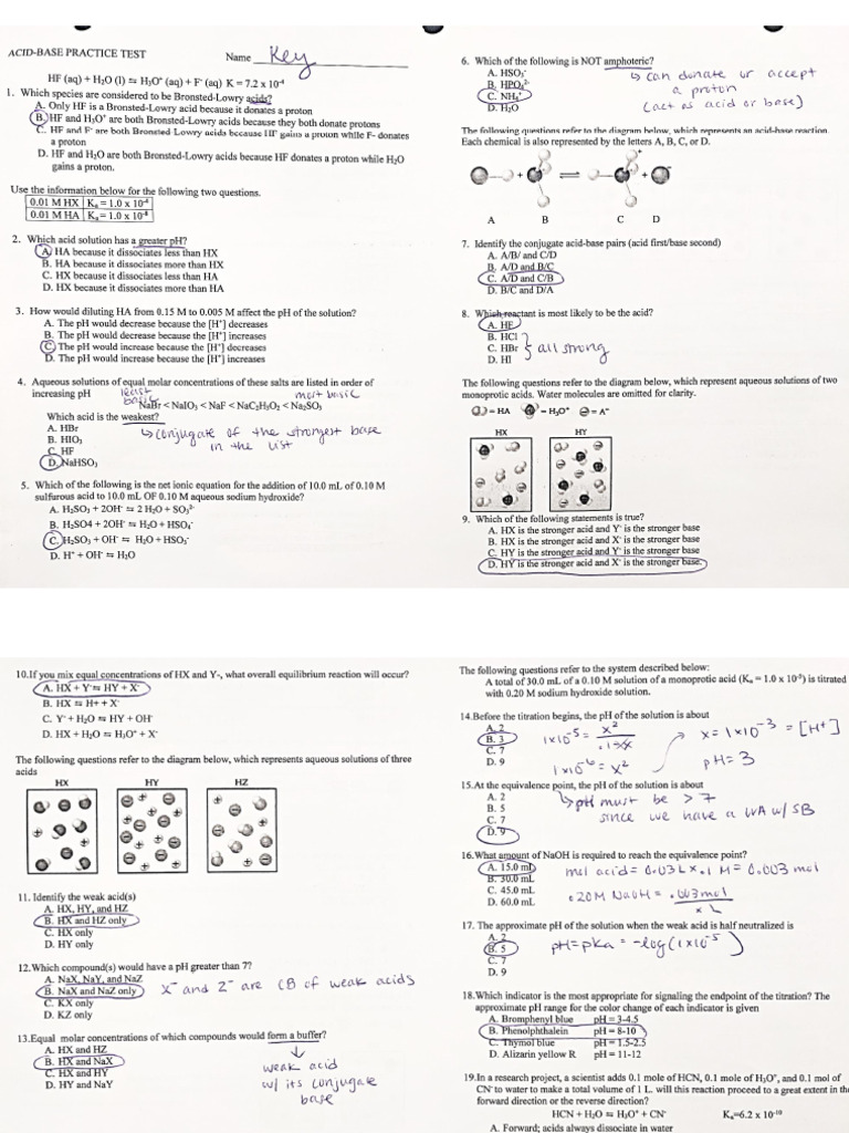 Unit 7 Practice Test Key | PDF