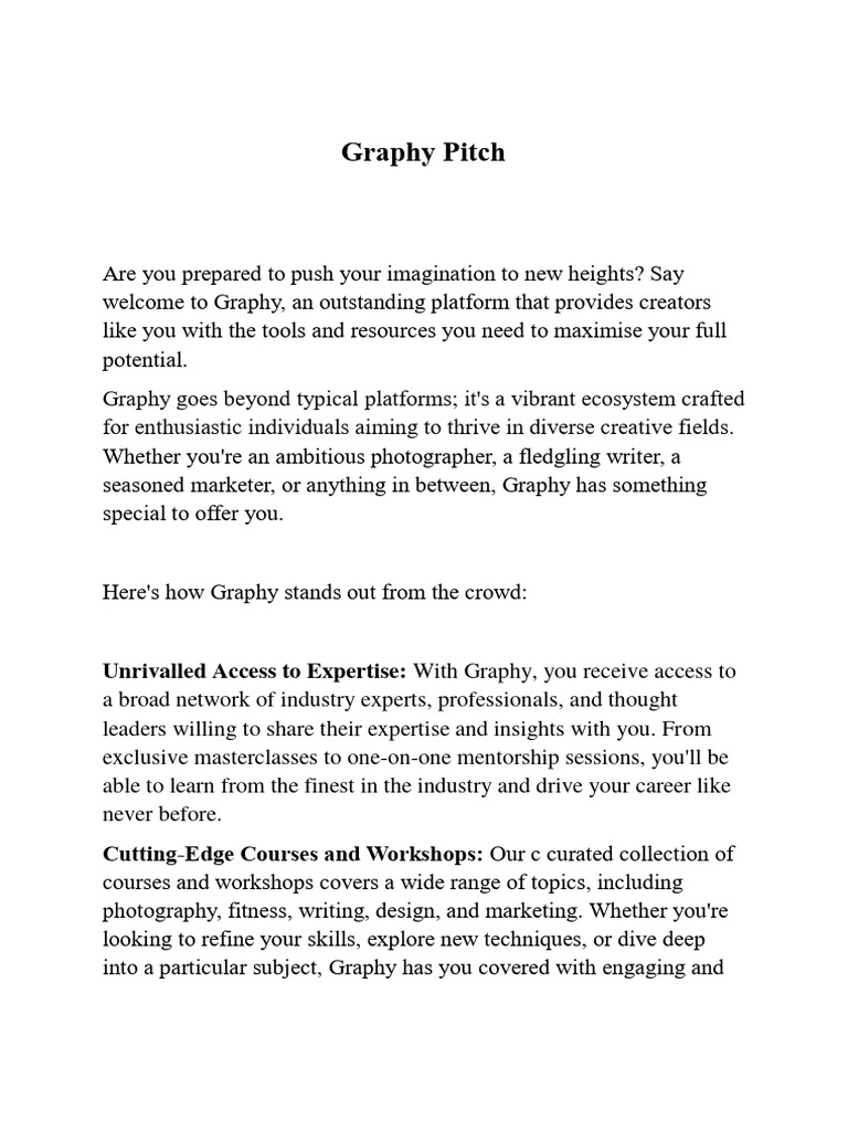 Graphy: Elevate Your Creative Skills | PDF | Learning | Expert