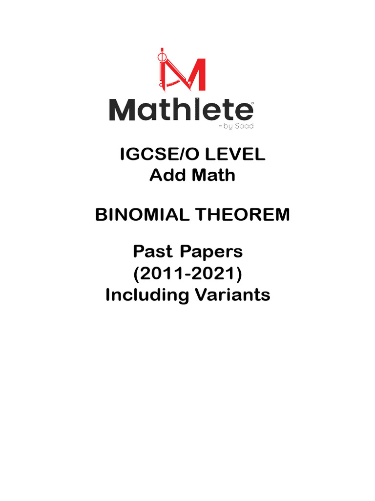 Binomial Theorem (Unsolved) | PDF | Number Theory | Numerical Analysis