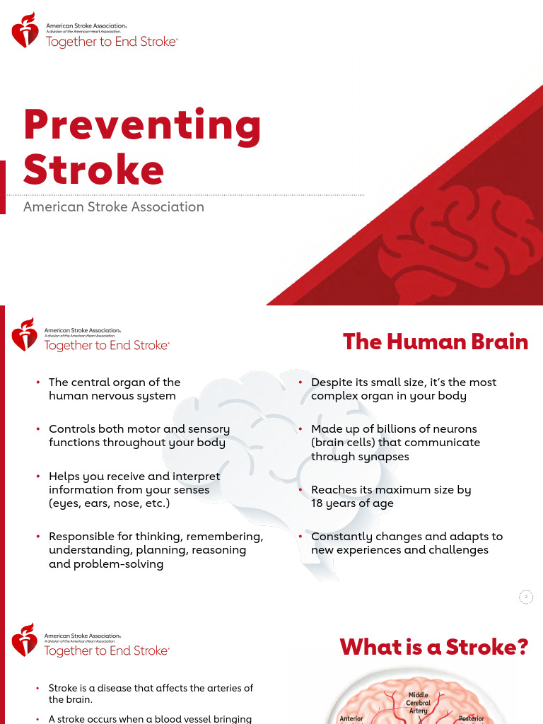 Preventing Stroke Presentation | PDF | Stroke | Ischemia