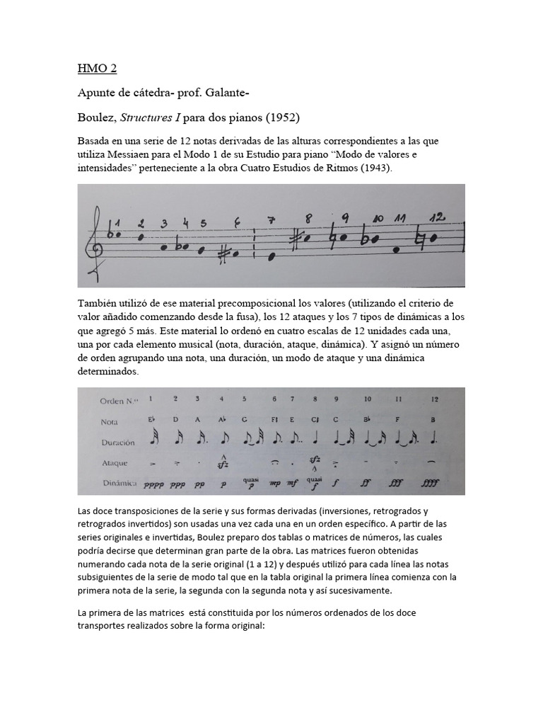 Serialismo Integral-Structures I. Boulez | PDF | Matriz (Matemáticas) | Musicología