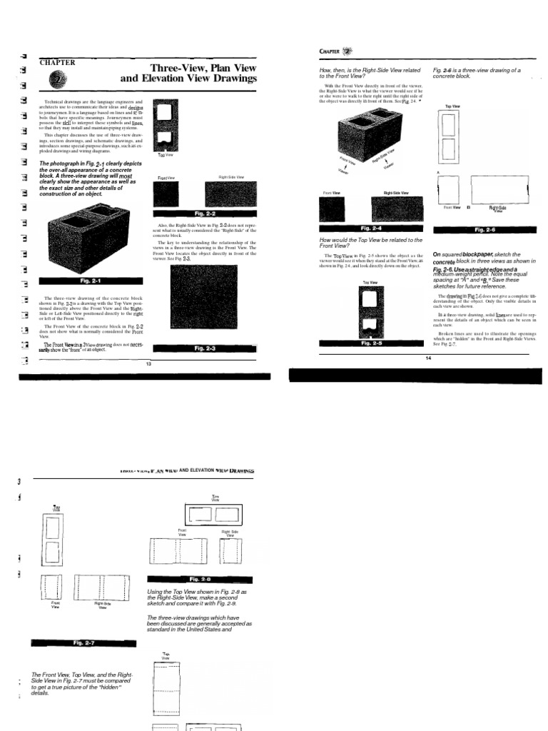 Three-View Drawing Techniques | PDF | Drawing | Technical Drawing