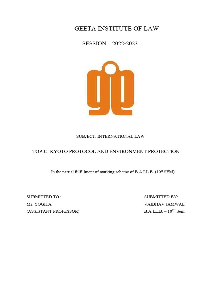 Ipr Project | PDF | Kyoto Protocol | United Nations Framework ...