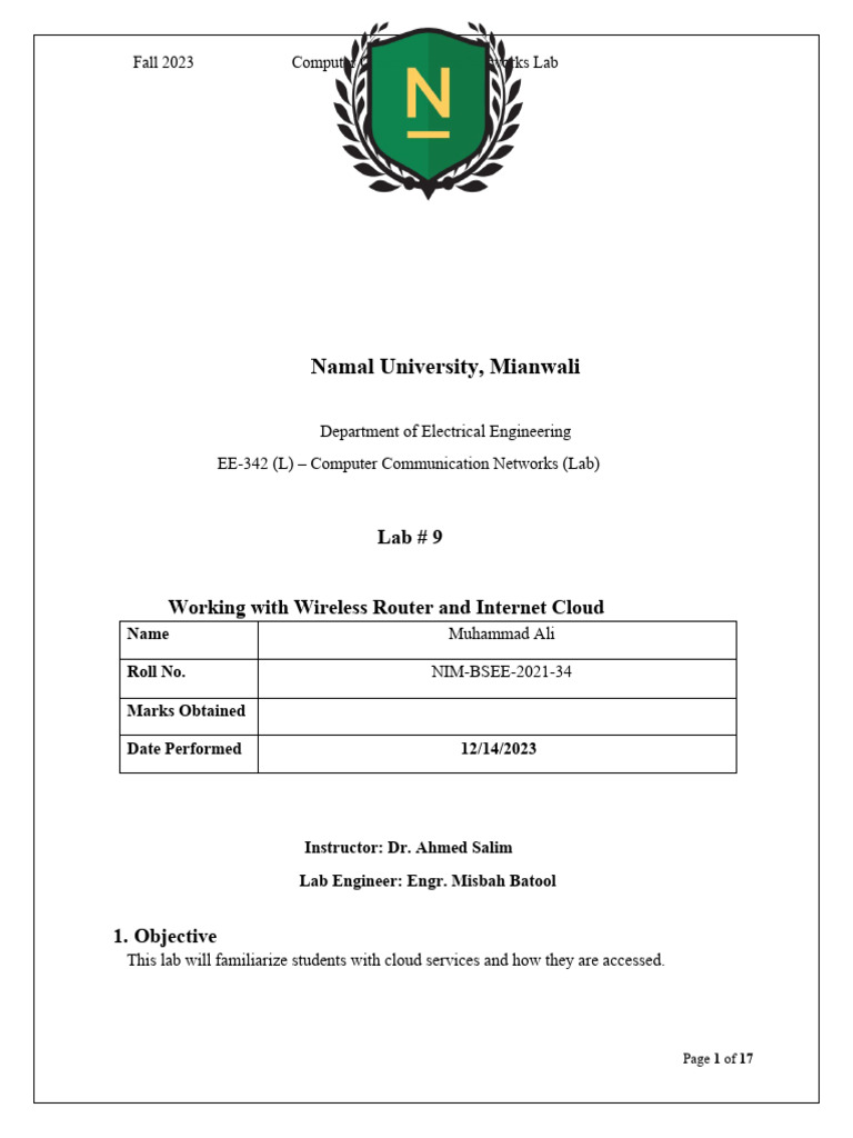 Lab9 CCN 2023 | Download Free PDF | Ip Address | Computer Network