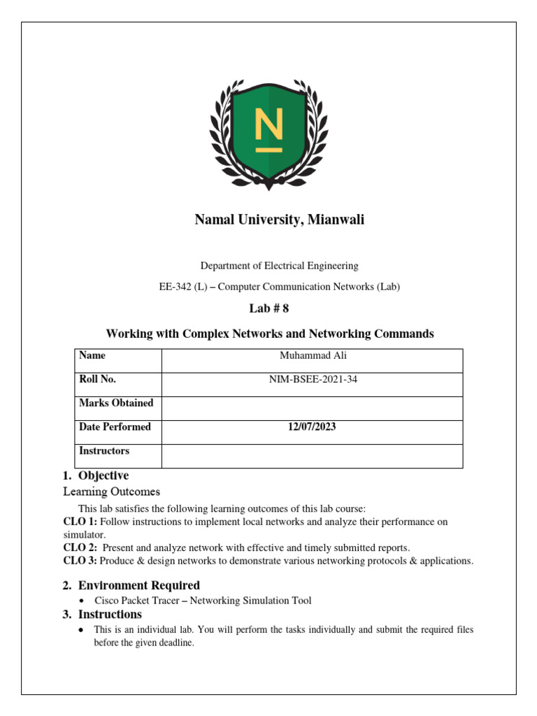 Ali CCNab8 Report | PDF | Computer Network | Router (Computing)