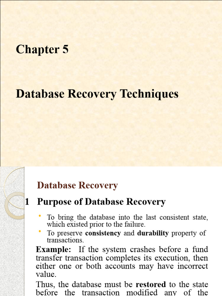 CH 5 Daatabase Recovery | PDF | Database Transaction | Cache (Computing)