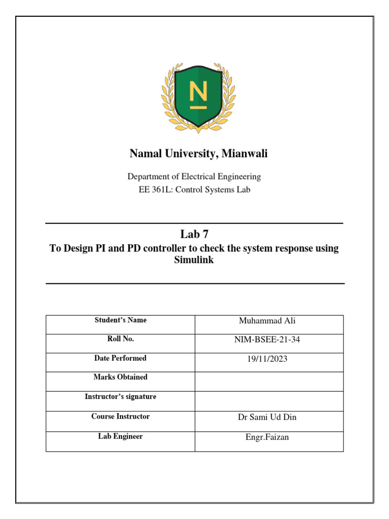 CS Lab7 Ali Report | PDF | Matlab | Computing