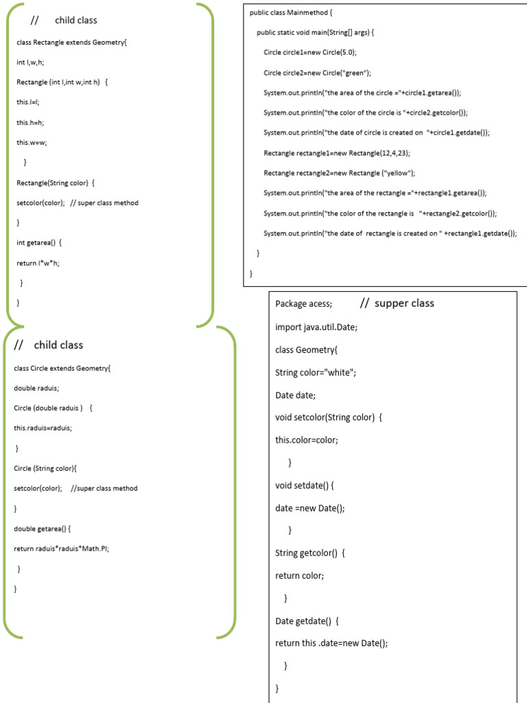 Chapter 3 Inhertanice Example 1 and Casting Object | PDF | Area | Computing