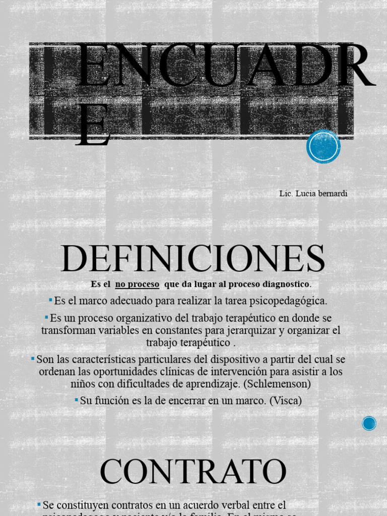 ENCUADRE | PDF | Terapia