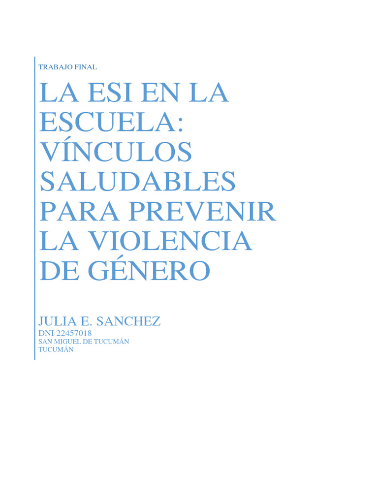 TF Esi Sanchez Julia | PDF | Amor | Escuelas