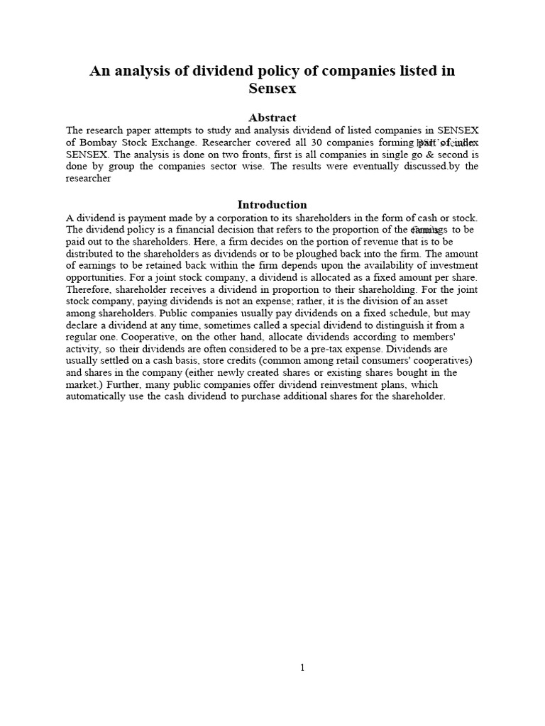 AFM Project | Download Free PDF | Dividend | Loans