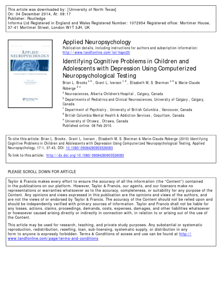 Cog Prob en Pac CN Depre | PDF | Mental Disorder | Major Depressive ...