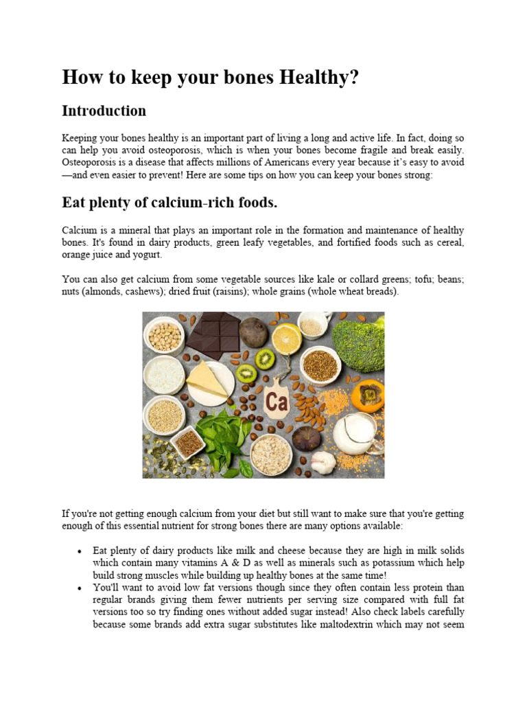 How To Keep Your Bones Healthy | PDF | Hypertension | Vitamin D