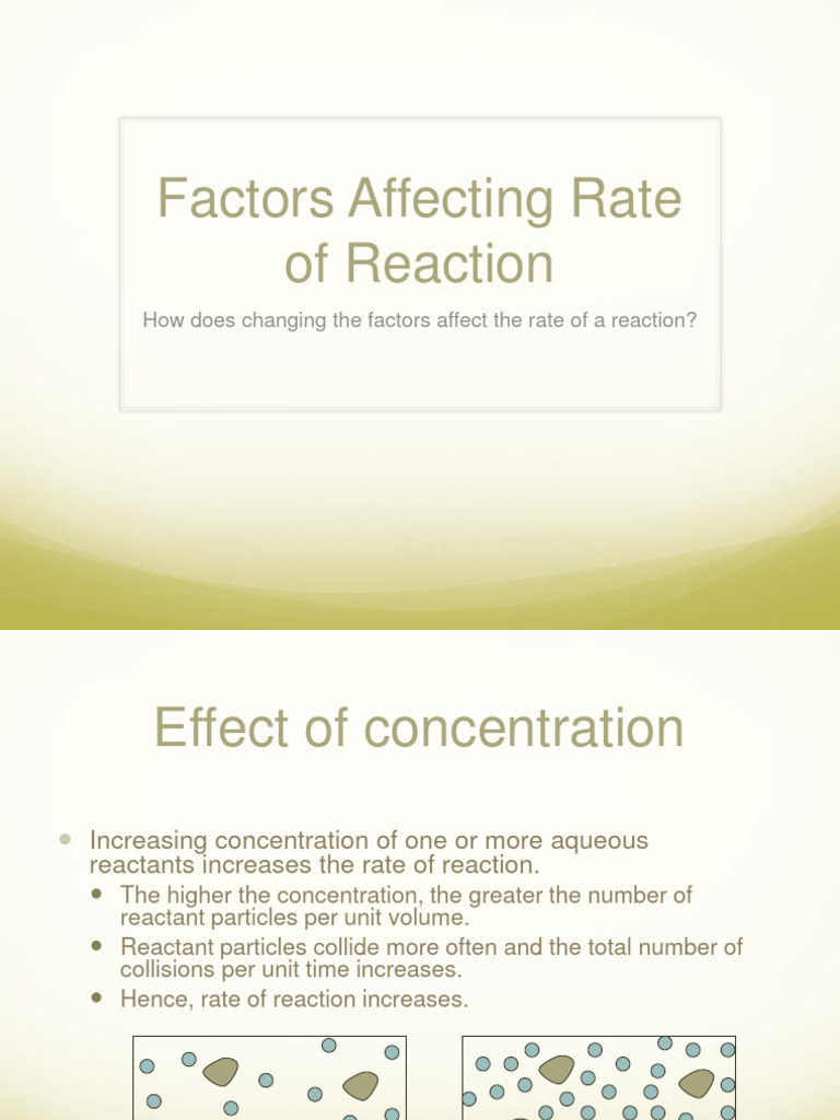 6.1 2 Factors Affecting Rate of Reaction | PDF | Reaction Rate | Catalysis