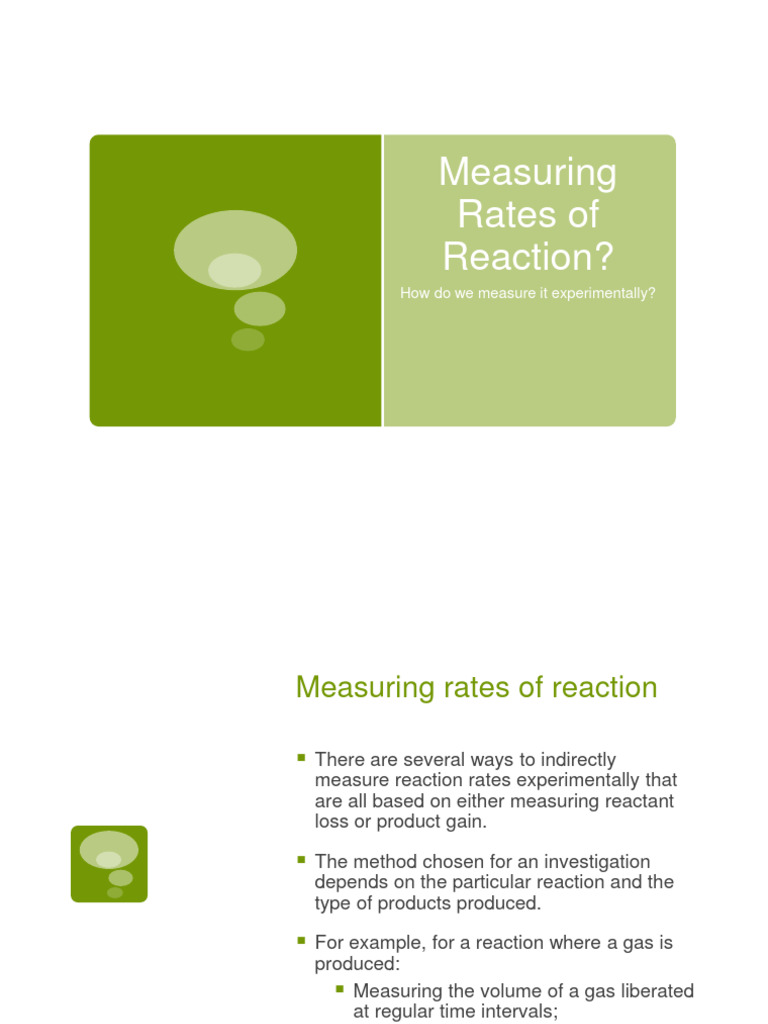 6.1 3 Measuring Rates of Reaction | PDF | Reaction Rate | Slope