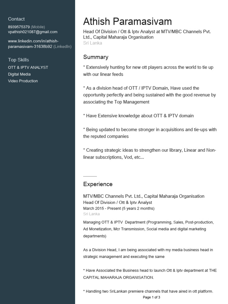 Athish VP-1 PDF | PDF | Multimedia | Mass Media