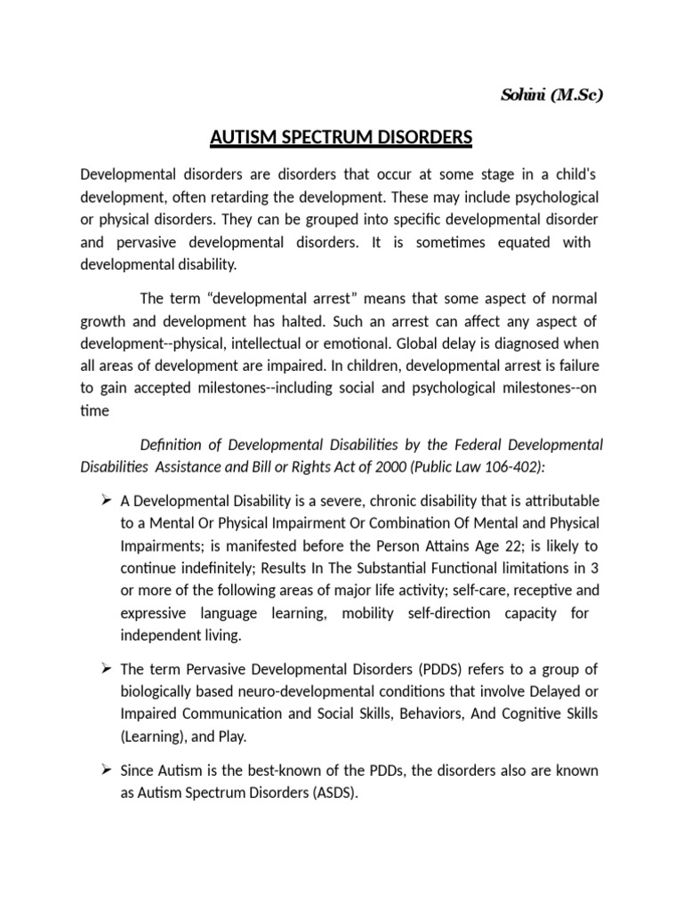 Autism Spectrum Disorders | PDF | Autism Spectrum | Pervasive ...