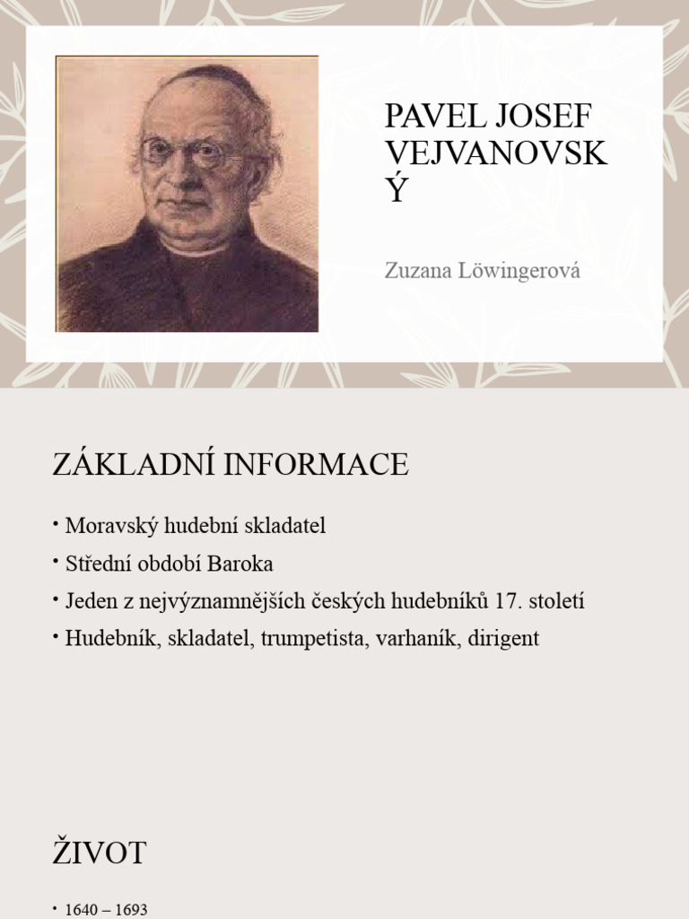 Pavel Josef Vejvanovský | PDF