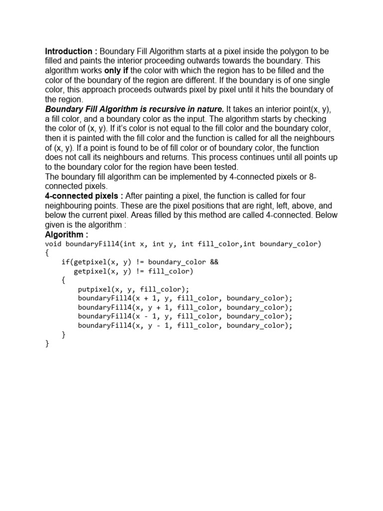 Boundary Fill | PDF | Software Engineering | Algorithms