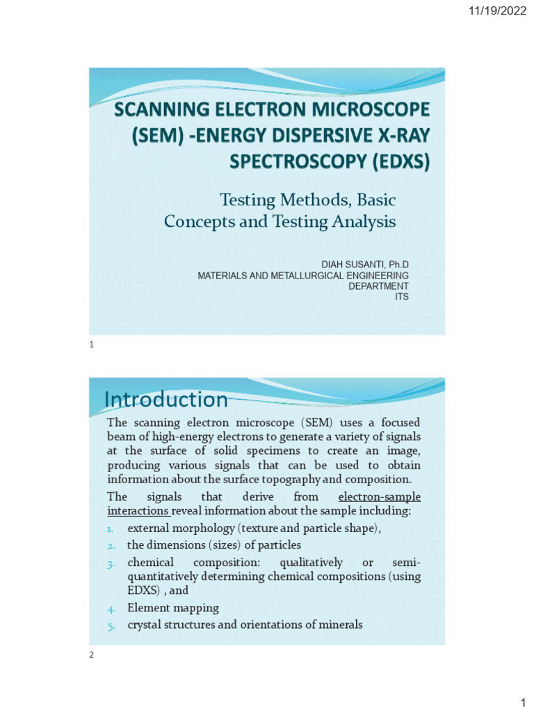 Sem Edx Print | PDF | Scanning Electron Microscope | Angular Resolution
